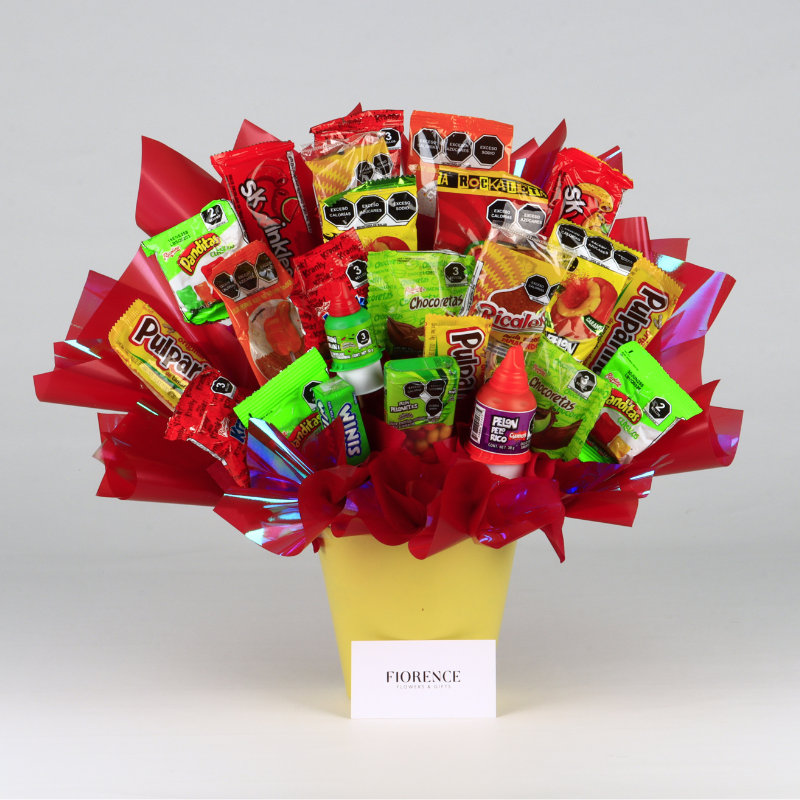 Candy Bouquet con Dulces, Picositos y Aciditos. Fiorence